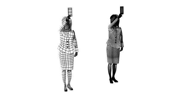 3d model man camera woman