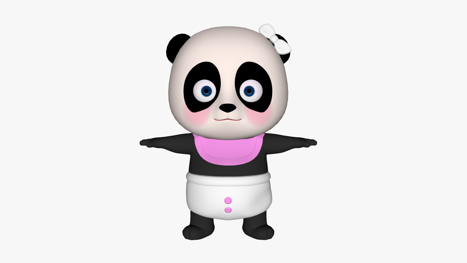 3D PandaBabyGirl Rigged - TurboSquid 1829155