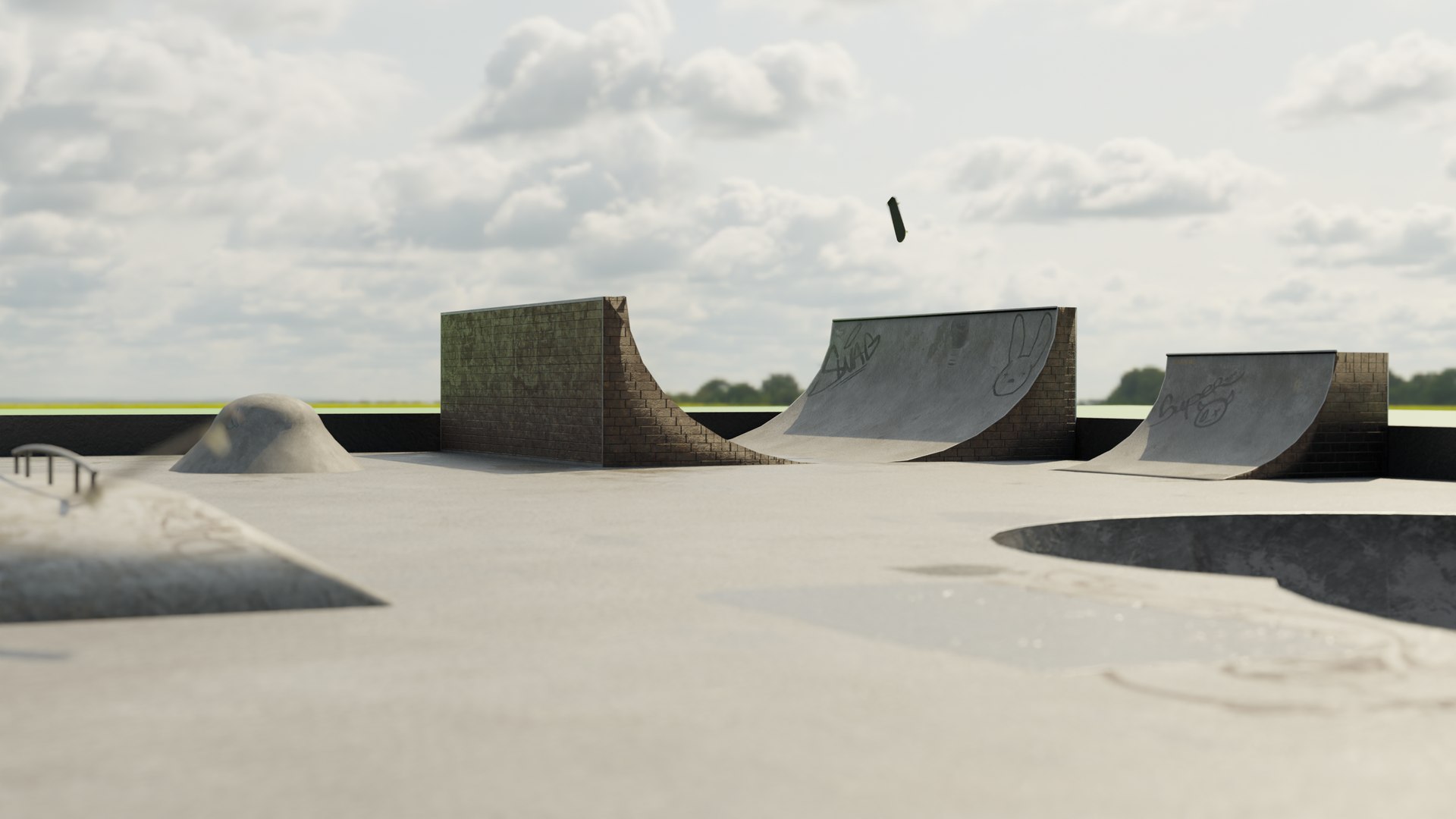 Low Poly Skatepark - Animated 3D - TurboSquid 1976127