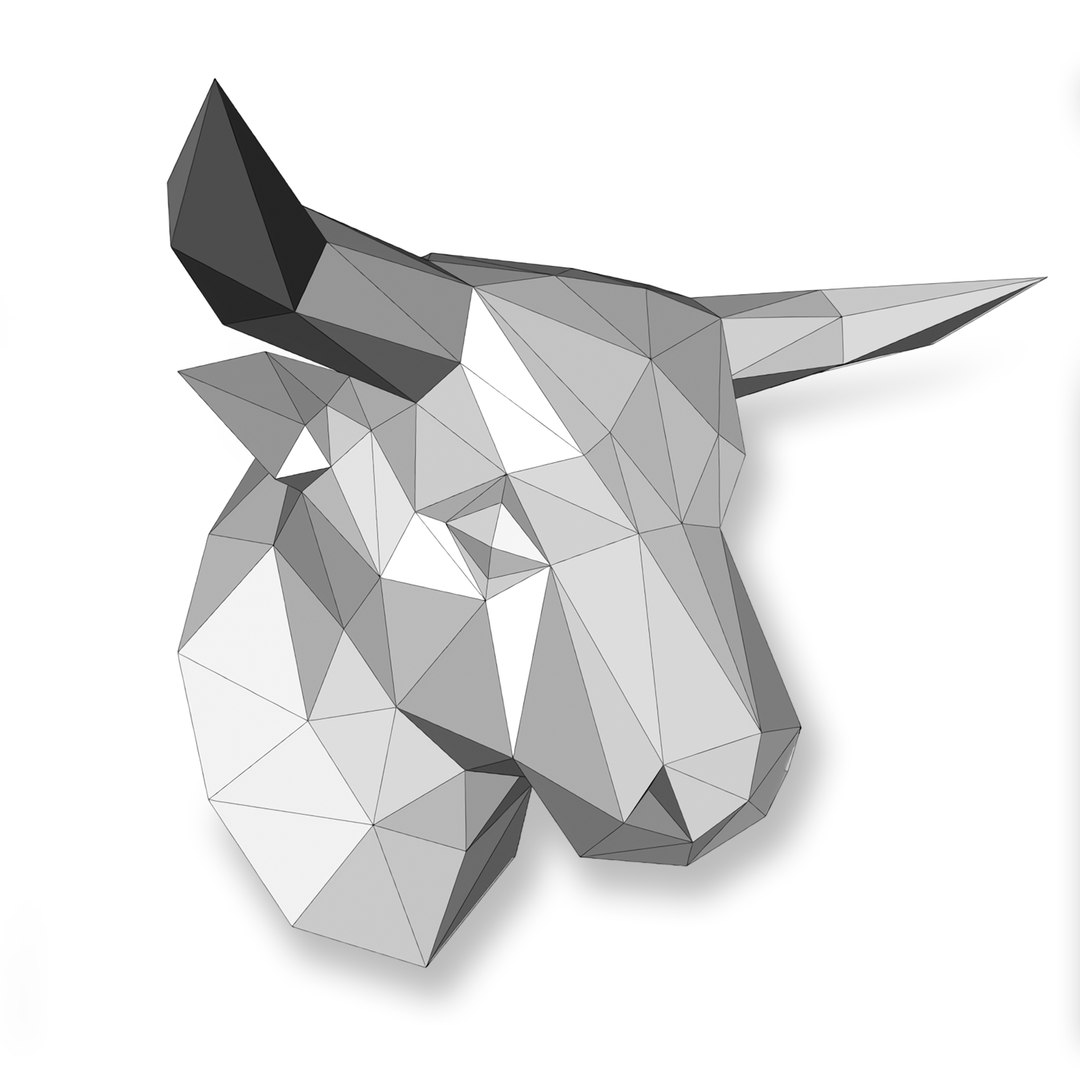 BULLS Head Low Poly Papercraf 3D - TurboSquid 1780507