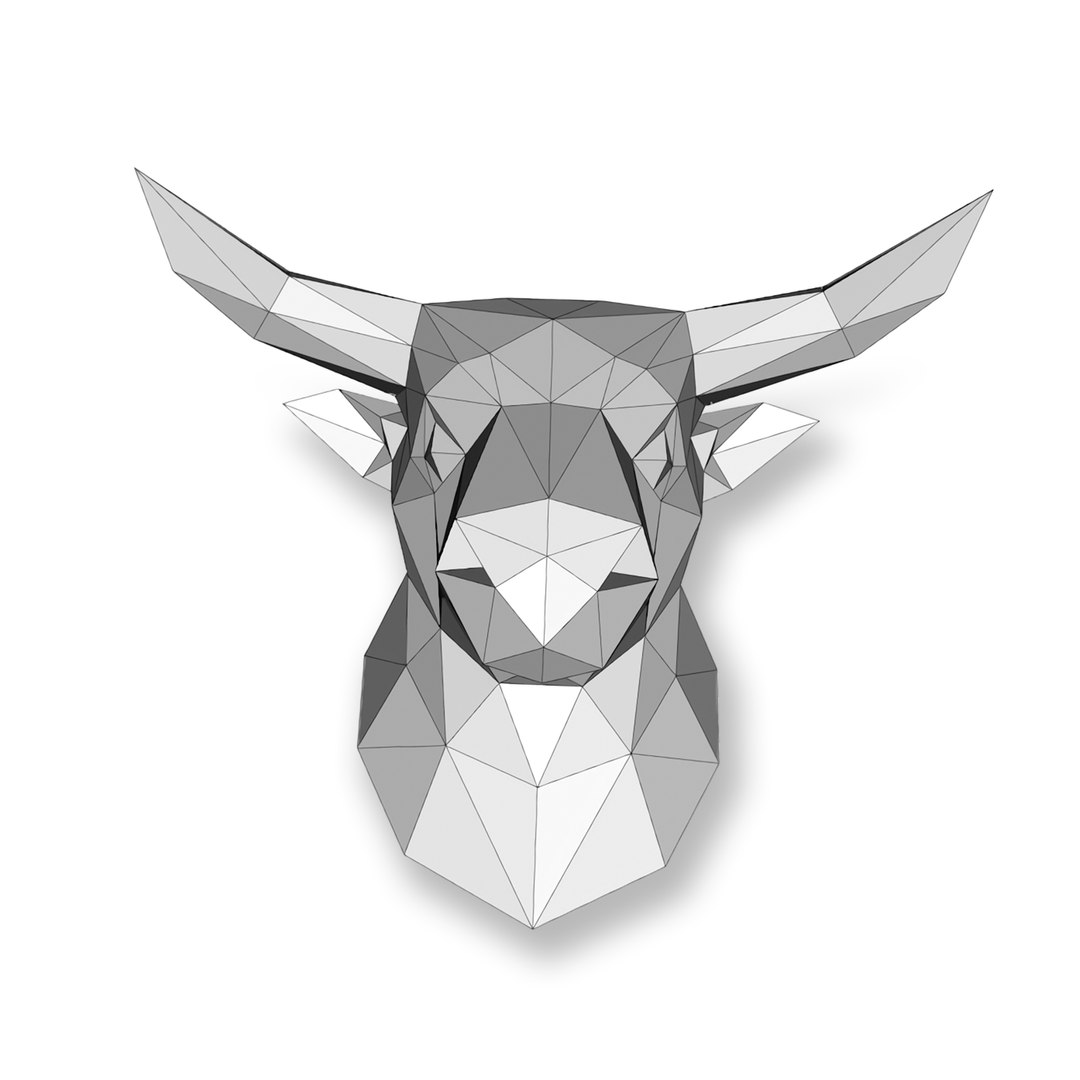 BULLS Head Low Poly Papercraf 3D - TurboSquid 1780507