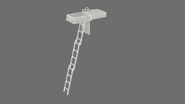 3D Metal Attic Ladder Rigged - TurboSquid 1936460