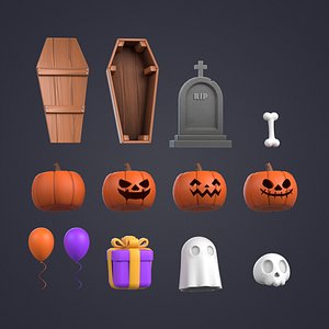 3D Model Halloween Scene - TurboSquid 1971075