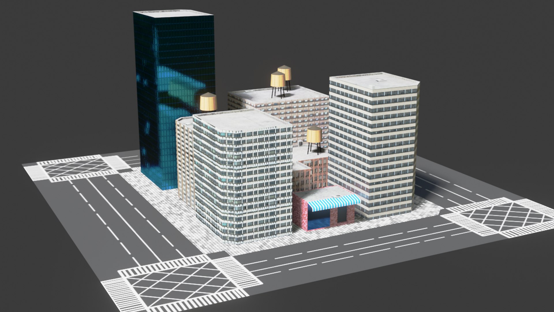 City block 3D model - TurboSquid 1614249