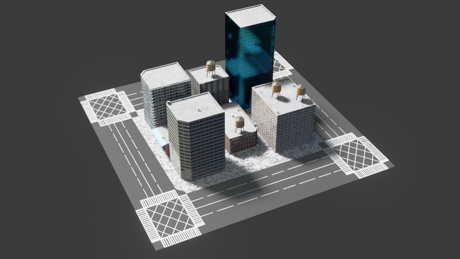 City block 3D model - TurboSquid 1614249