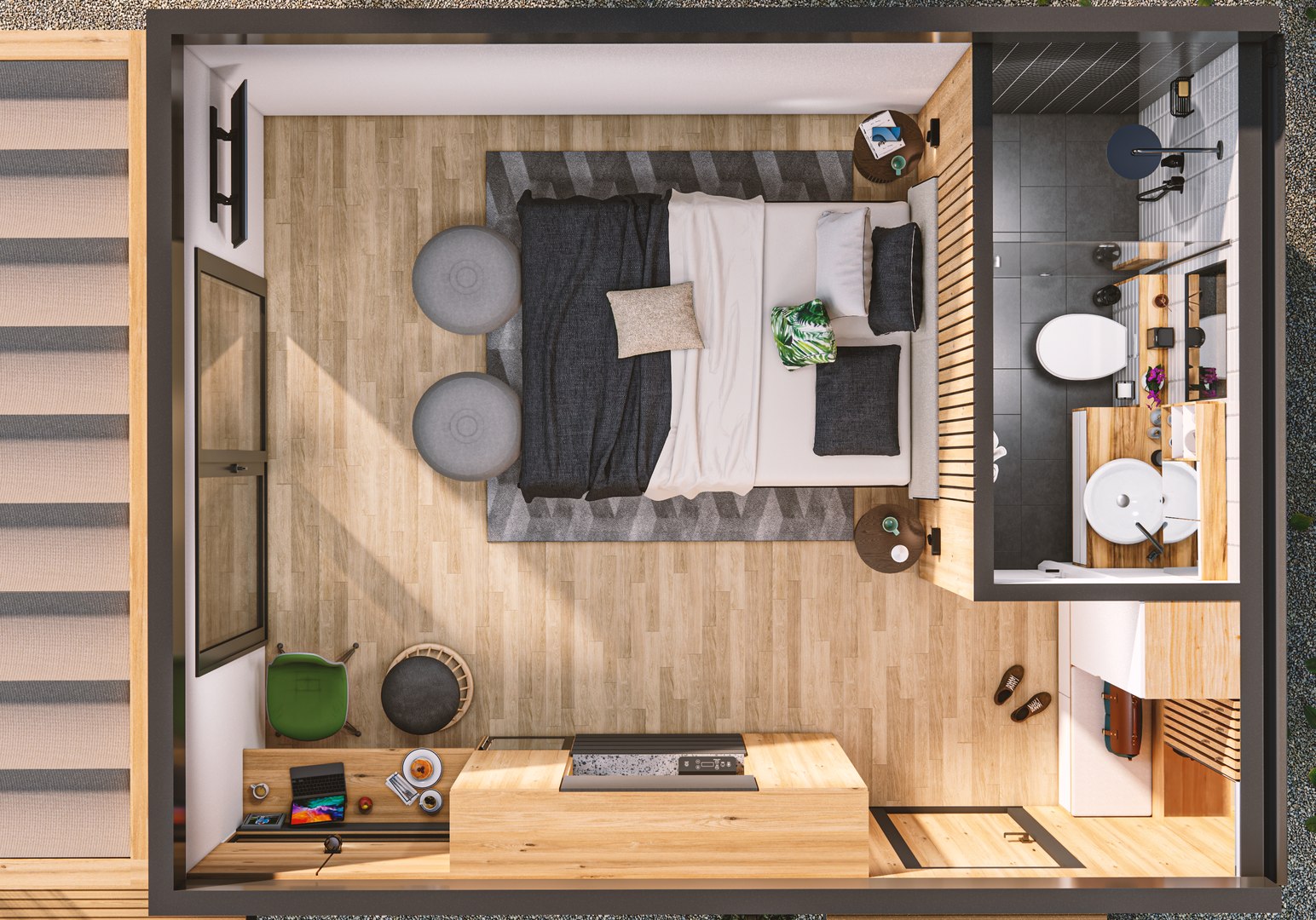 3D Tiny House Zaria 20m2 Basic Plans Dimensions Model - TurboSquid 2182715