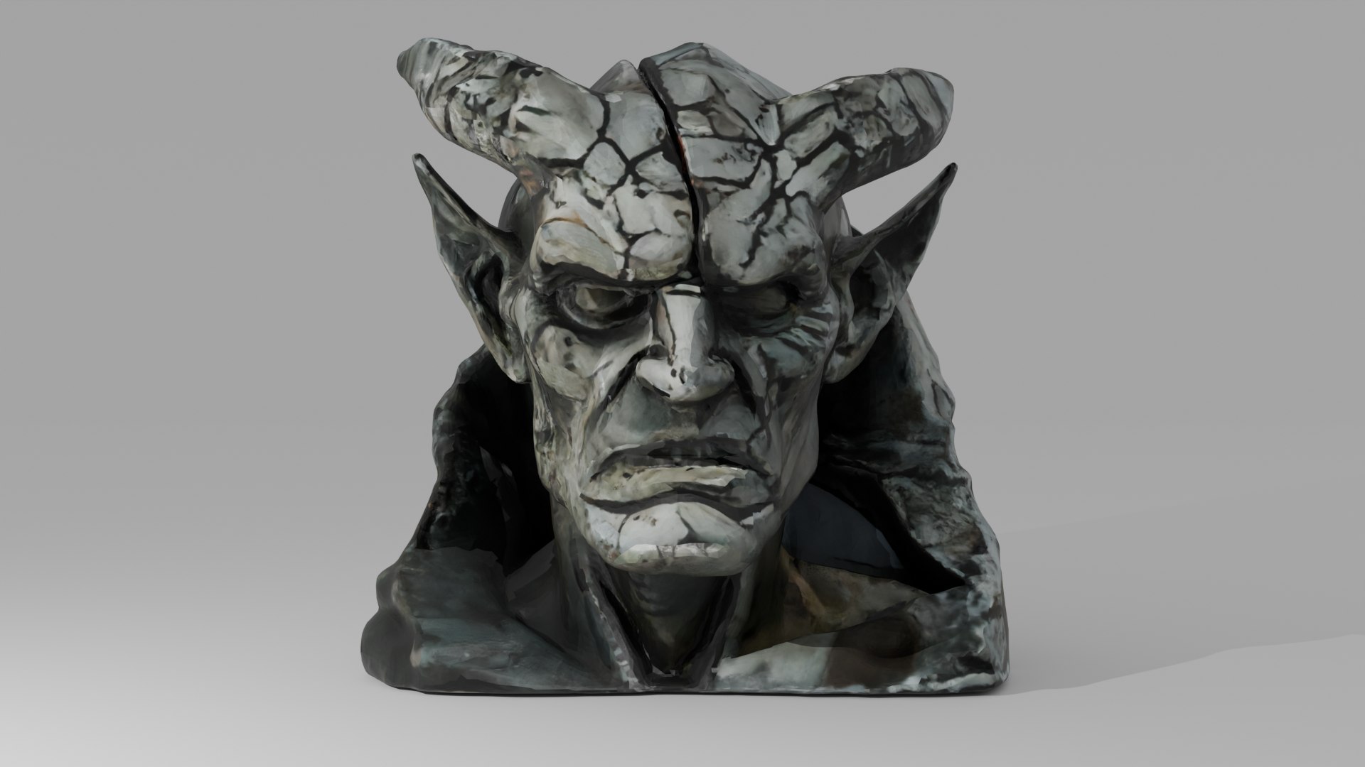 3D Demonic Stone Statue Pack Cracked Ancient Idol Props PBR Model ...