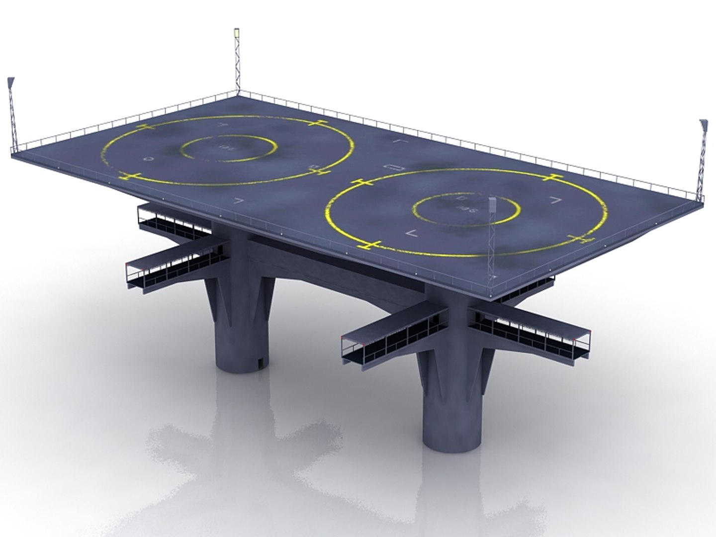 3D Landing Platform Building Architecture - TurboSquid 1643012