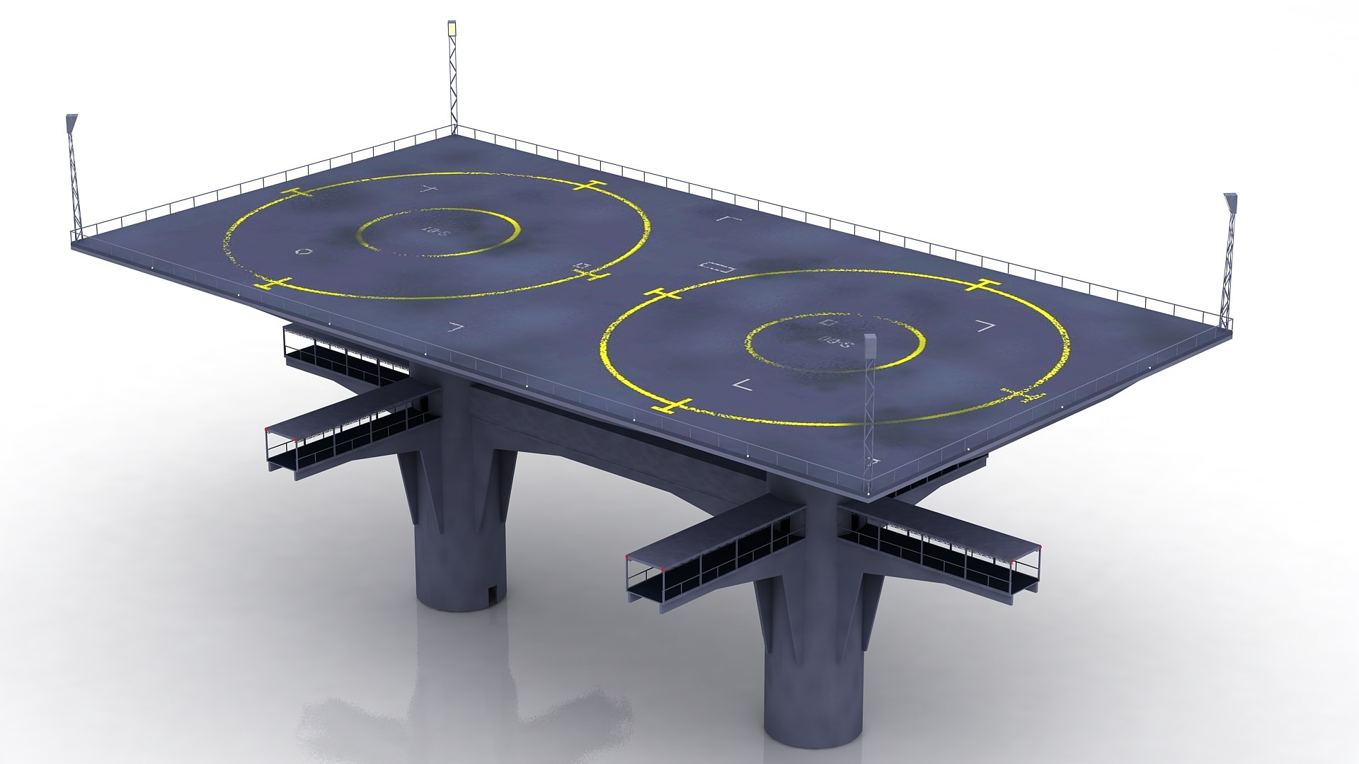 3D Landing Platform Building Architecture - TurboSquid 1643012