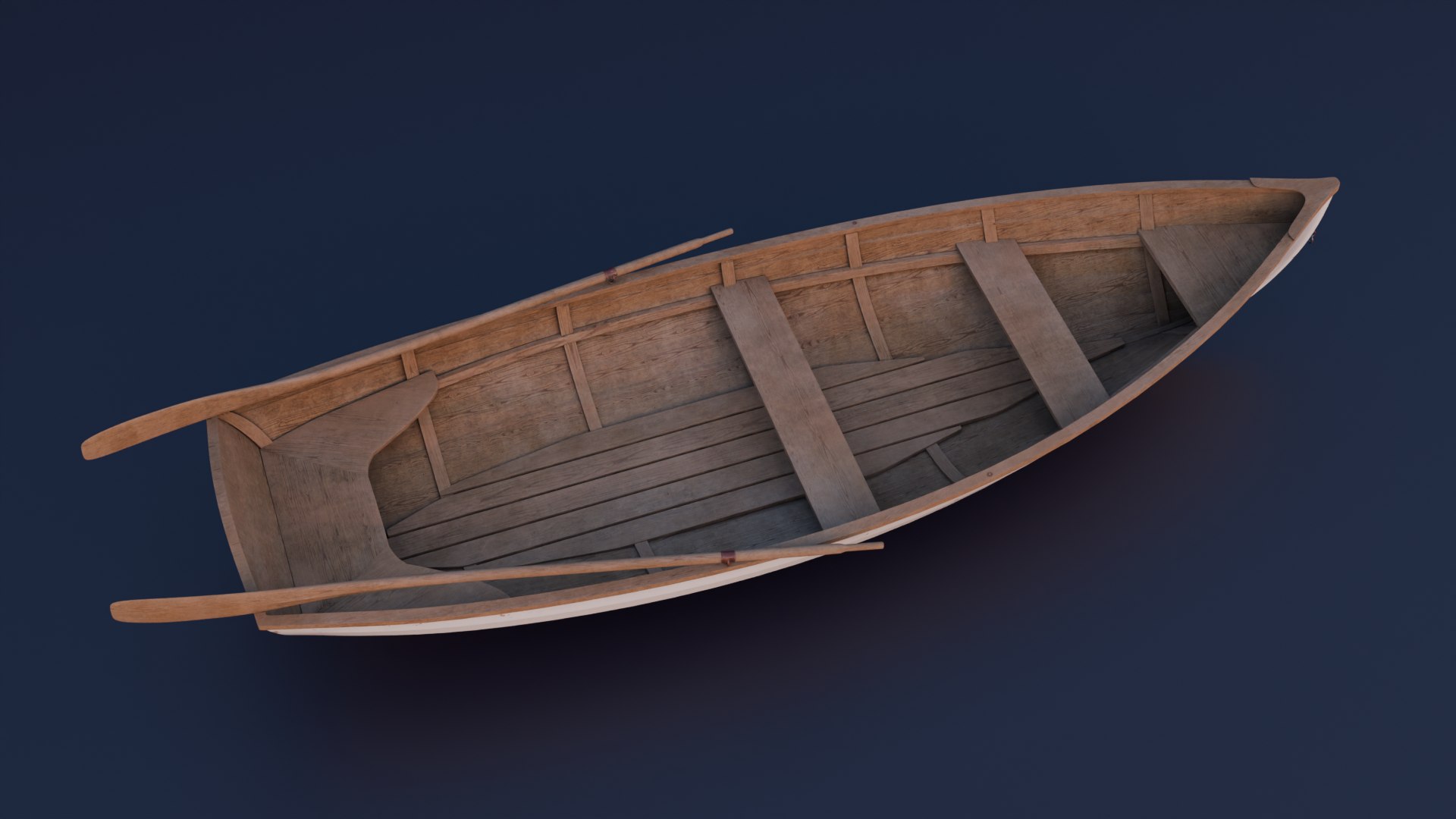 White Painted Wooden Boat Model - TurboSquid 2259034