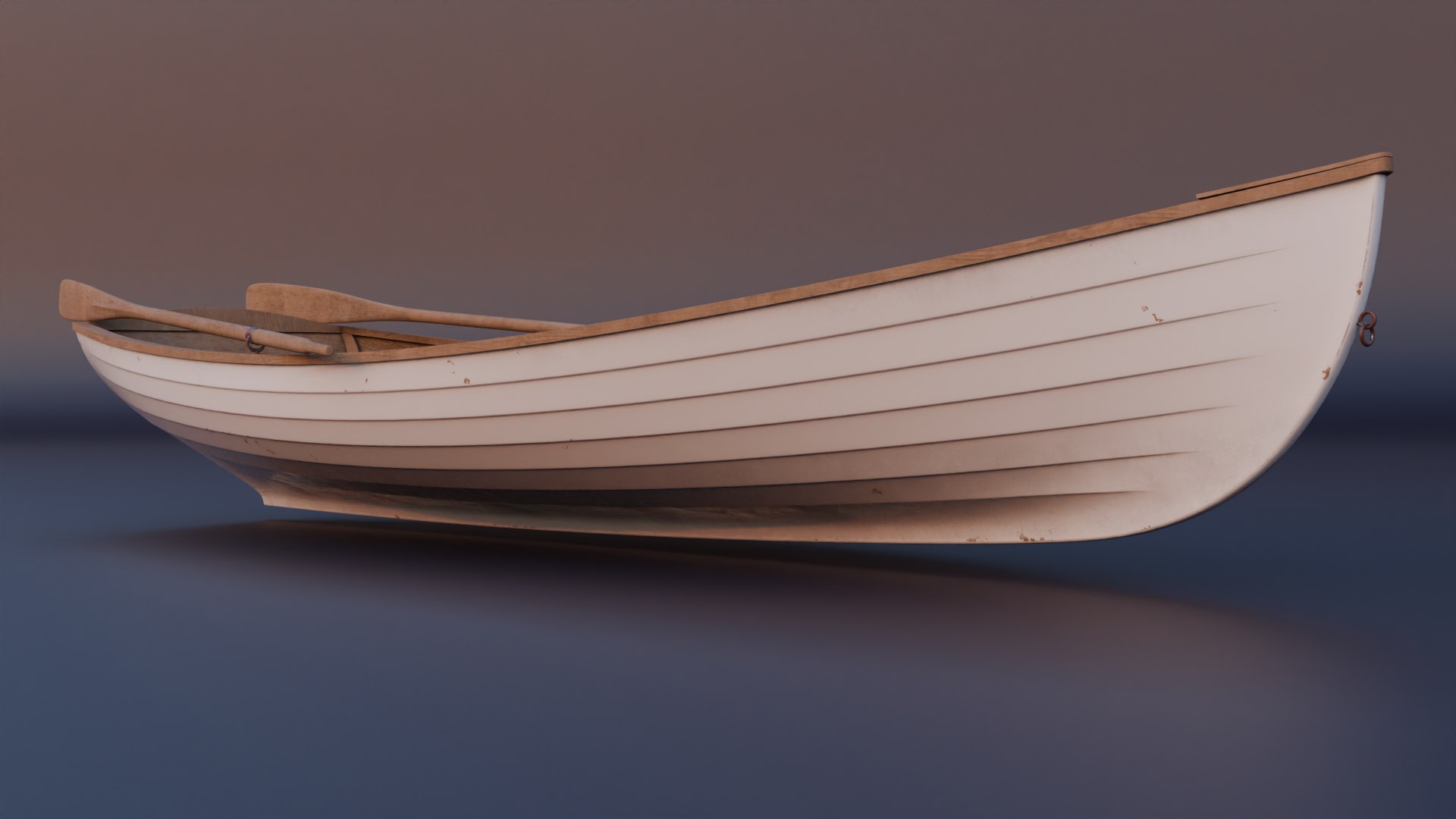 White Painted Wooden Boat Model - TurboSquid 2259034