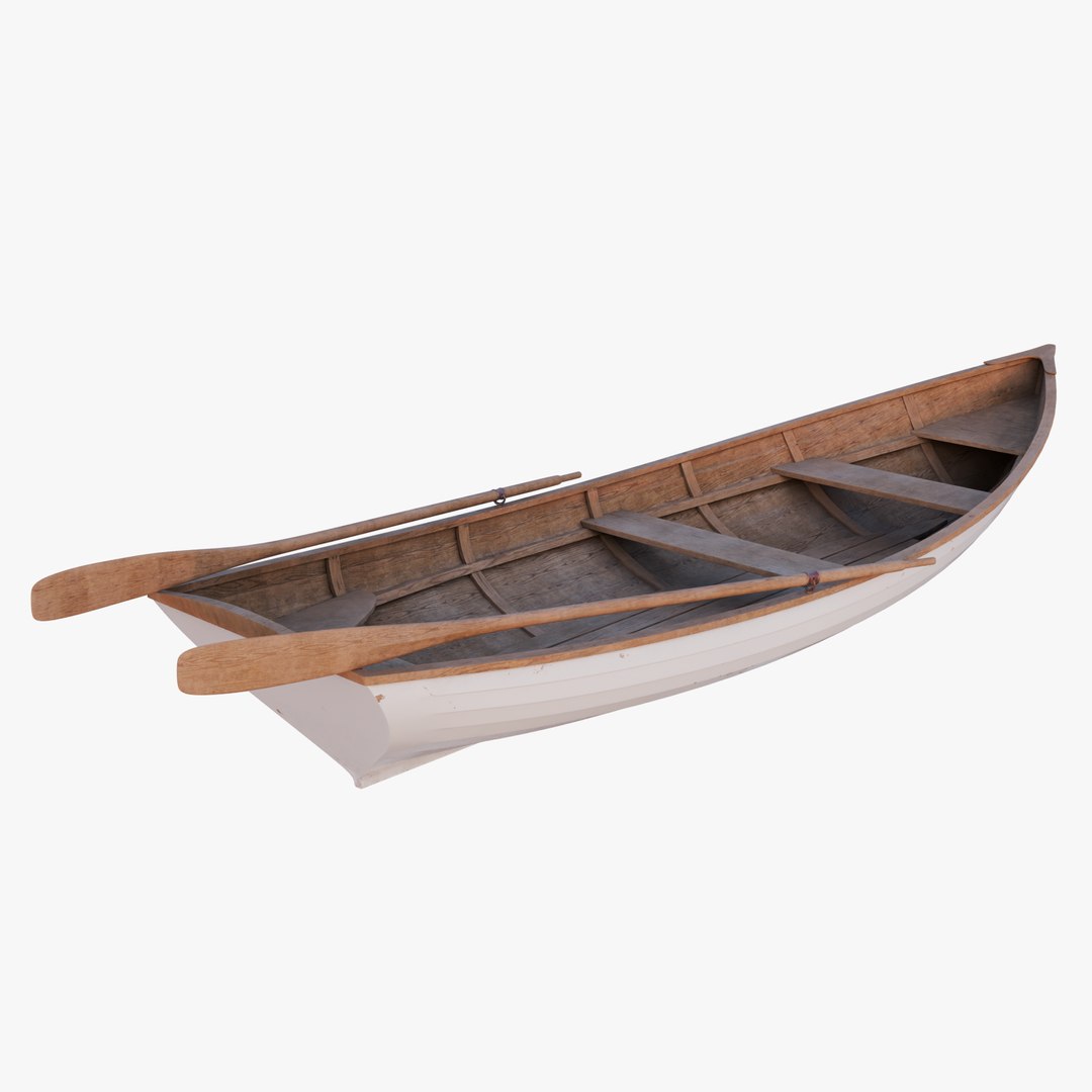 White Painted Wooden Boat Model - TurboSquid 2259034
