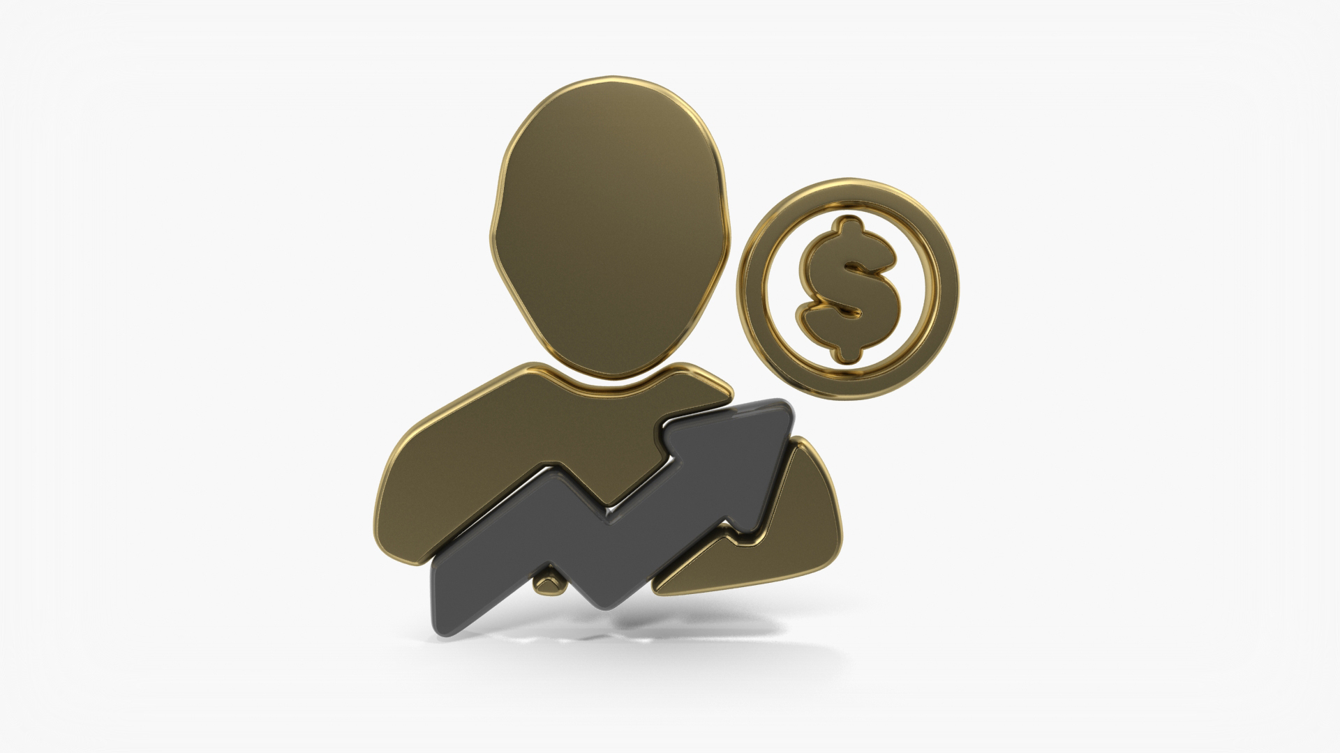 Employee Salary Increase Symbol Gold 3D - TurboSquid 2065311