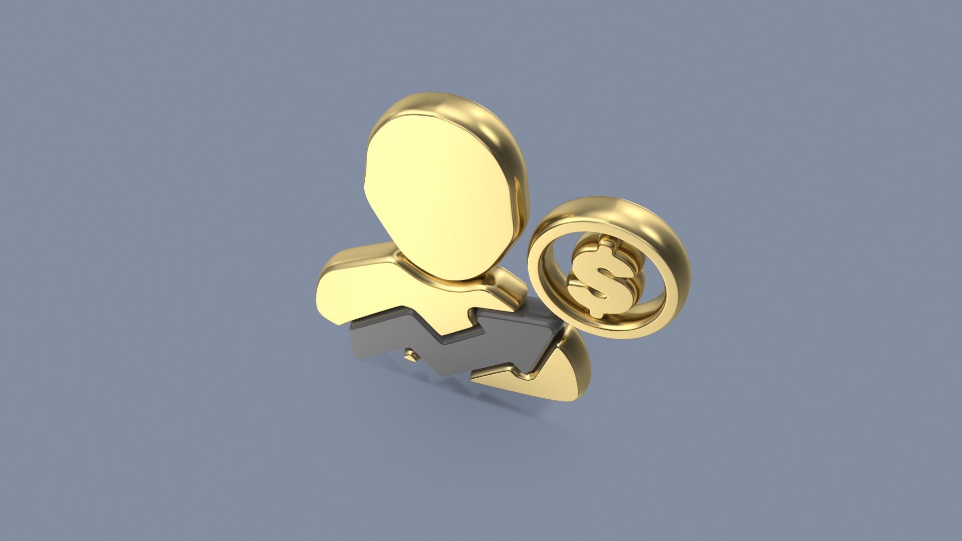 Employee Salary Increase Symbol Gold 3D - TurboSquid 2065311