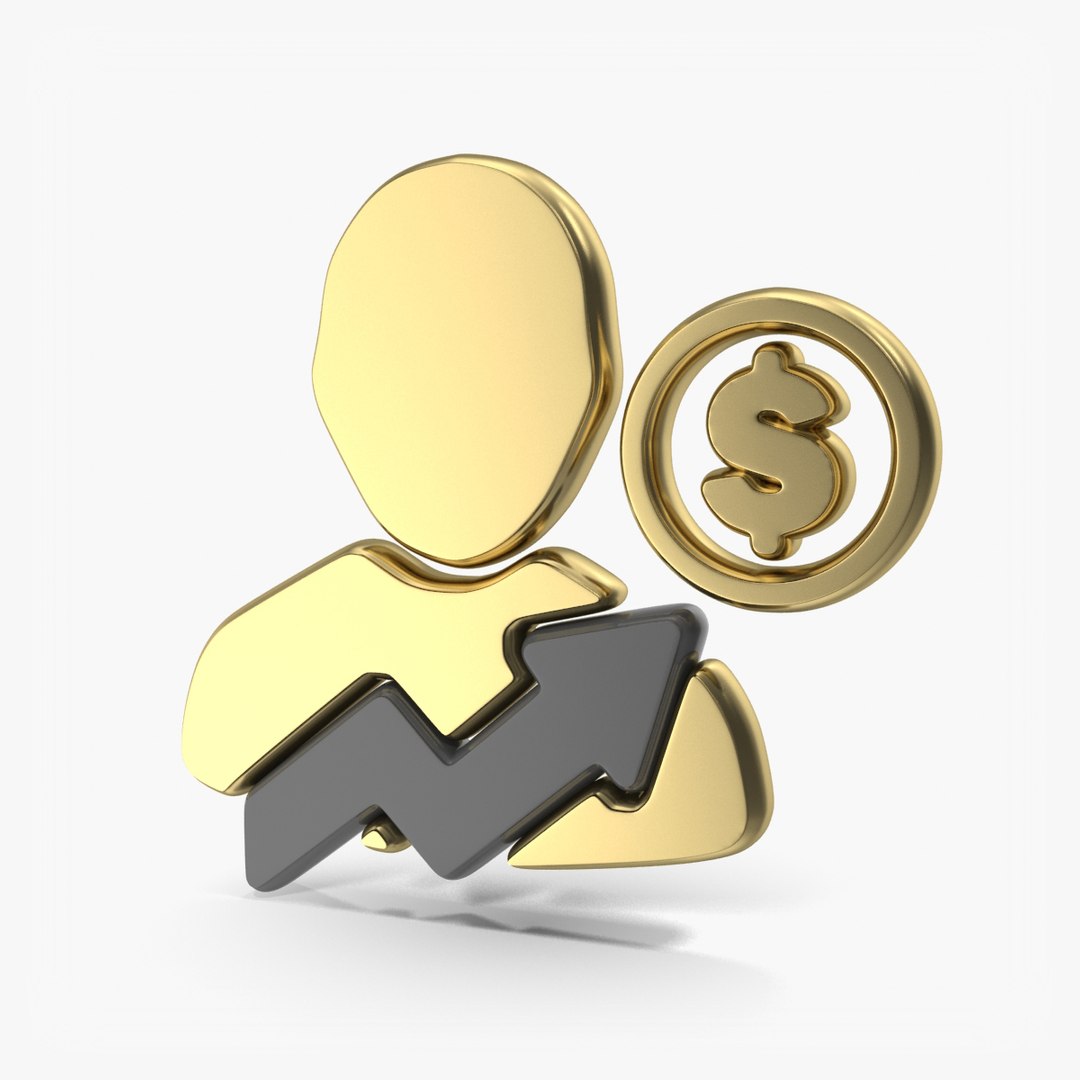 Employee Salary Increase Symbol Gold 3D - TurboSquid 2065311