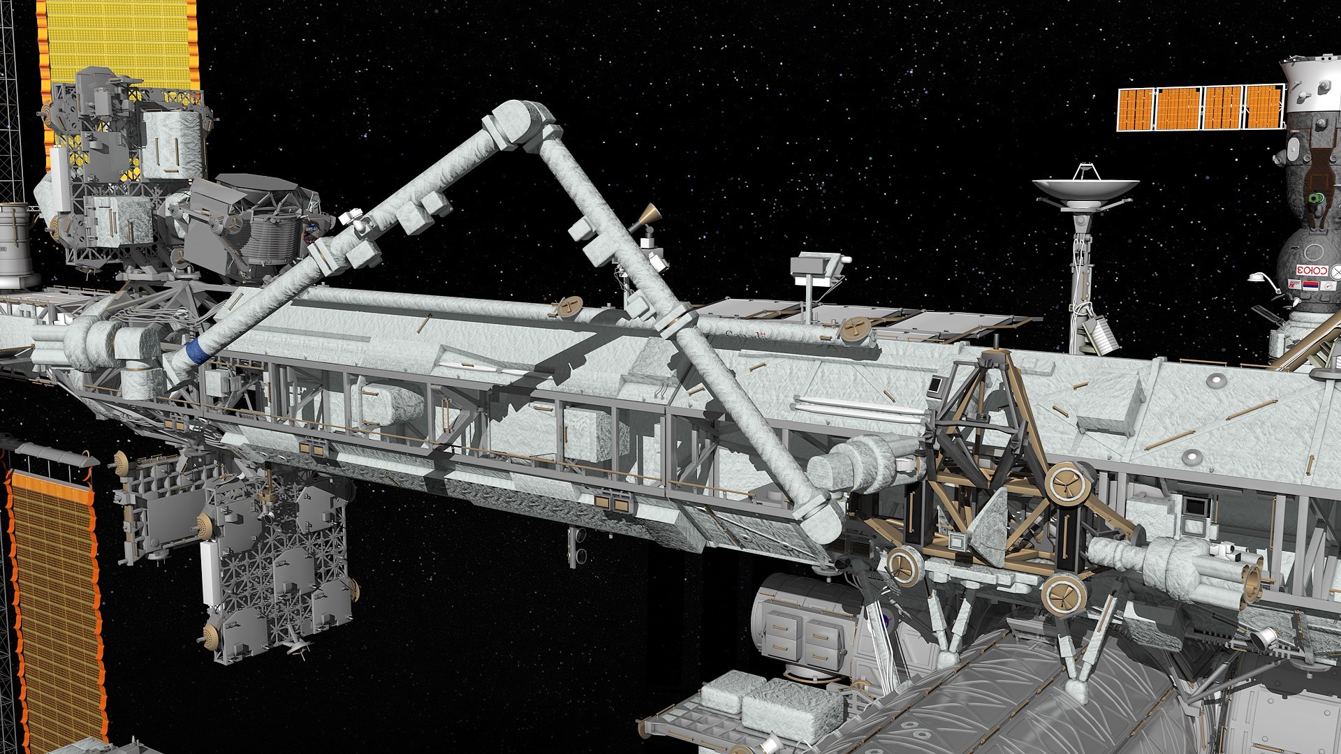 3d Iss Module Canadarm 2 Model