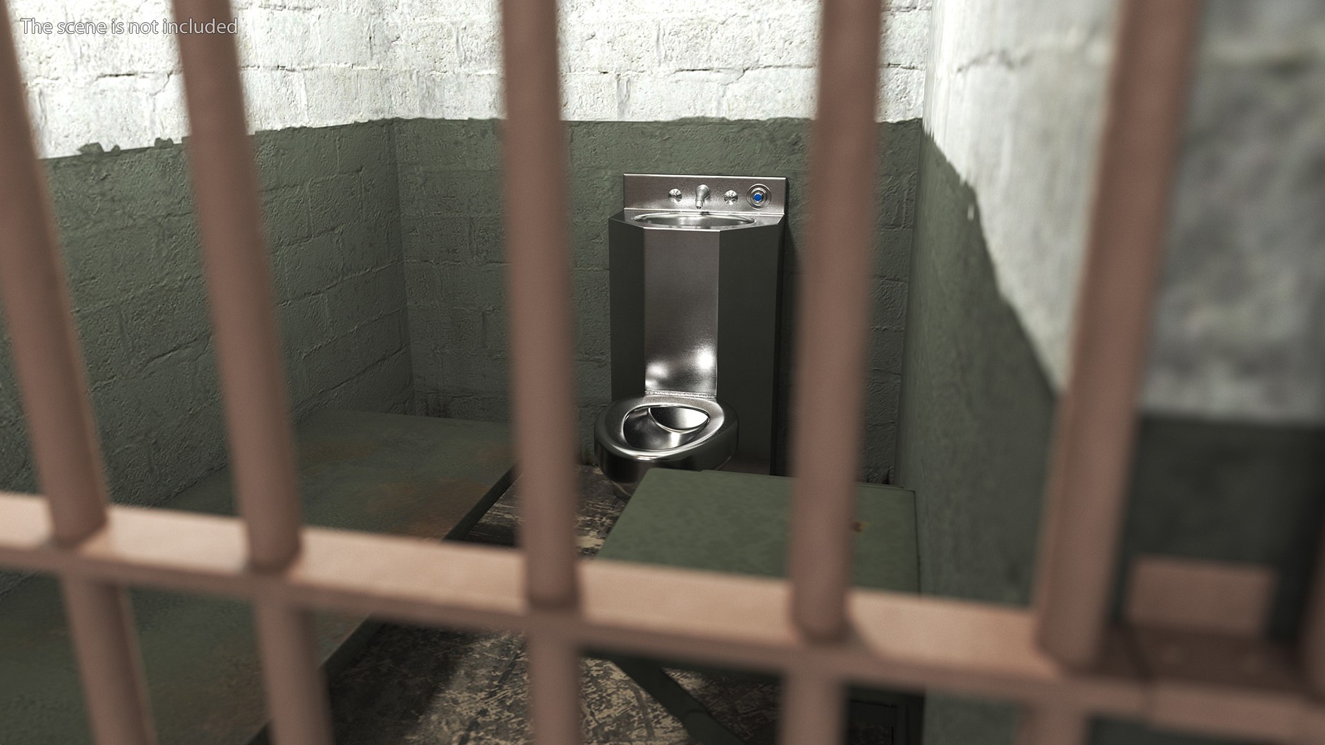 3D Combined Prison Toilet American Style Model - TurboSquid 2111844