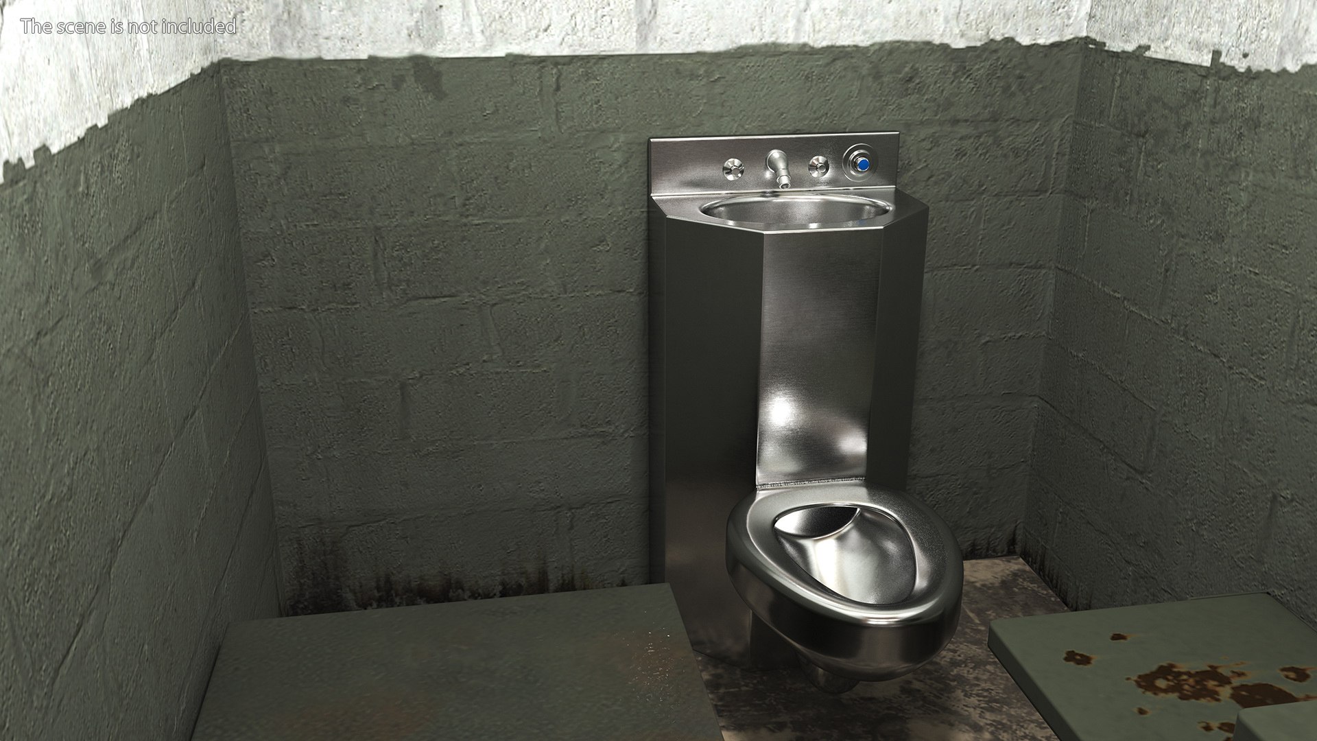 3D Combined Prison Toilet American Style Model - TurboSquid 2111844