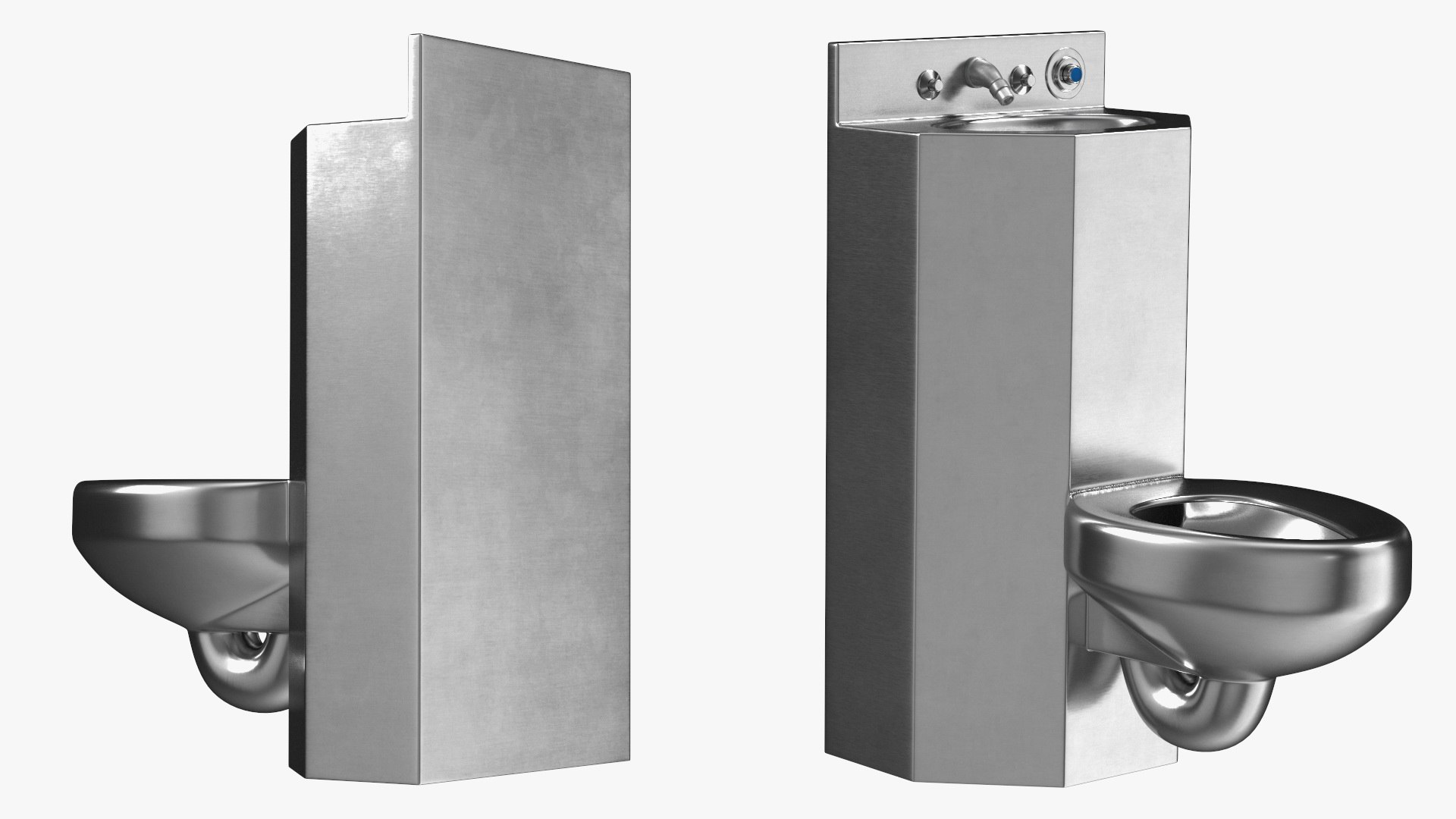 3D Combined Prison Toilet American Style Model - TurboSquid 2111844