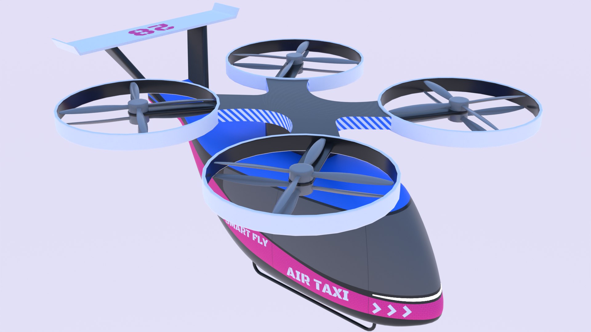 3D Passenger And Police Drone PBR - TurboSquid 2201131