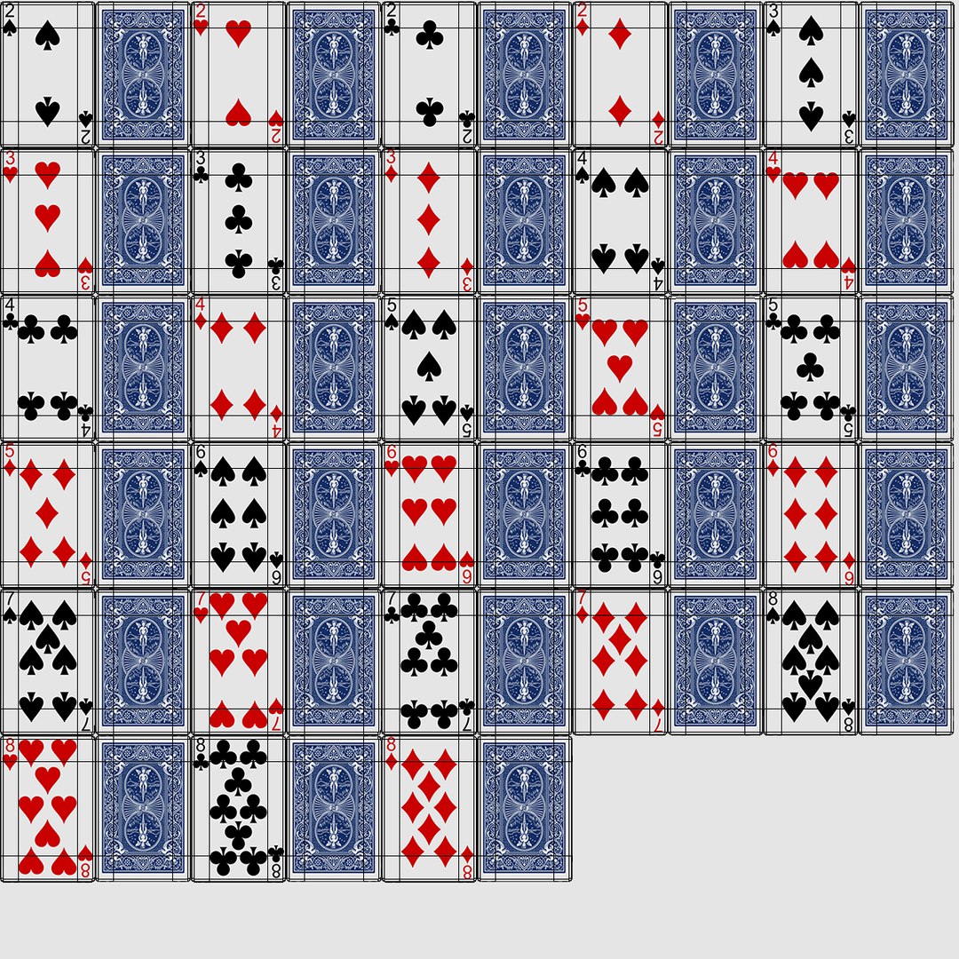 Row Playing Cards 3D - TurboSquid 1495678