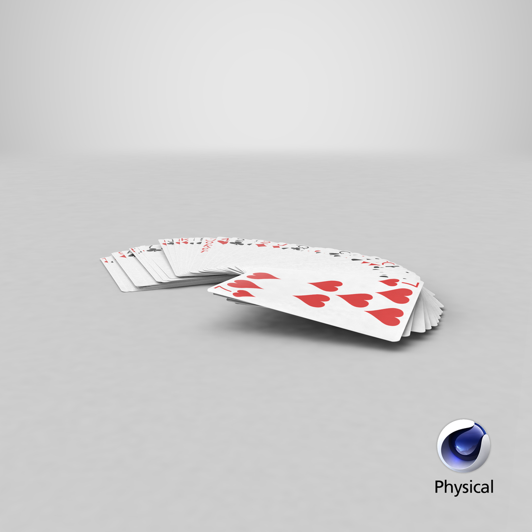Row playing cards 3D - TurboSquid 1495678
