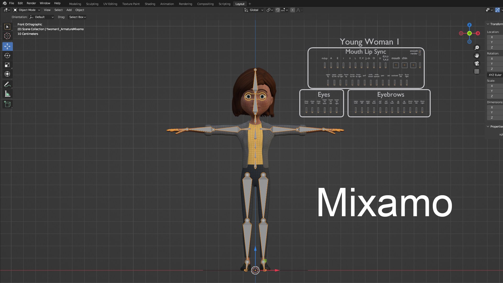 3D Cartoon Woman Rigged - Blender Model - TurboSquid 2241456
