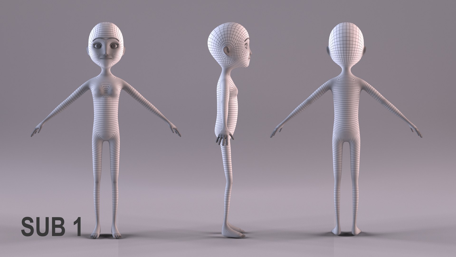 3D Cartoon Woman Rigged - Blender Model - TurboSquid 2241456