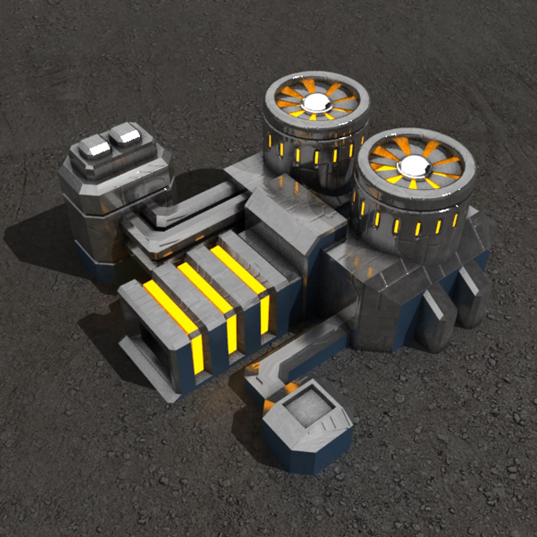 3d Powerplant Sci-fi Building