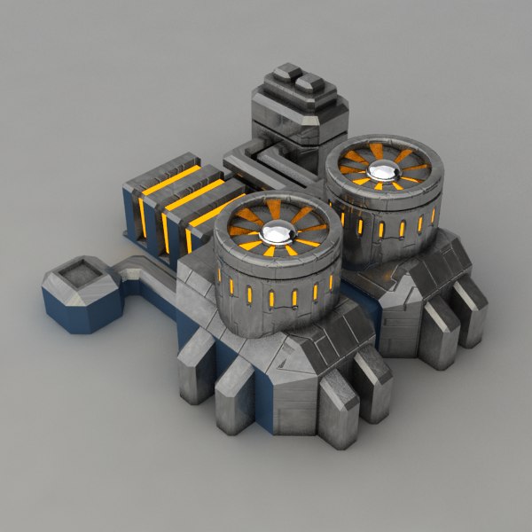 3d powerplant sci-fi building