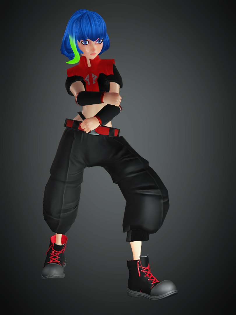 Cartoon Rigged Cute Dance Girl-Ava Character 3D Model 3D Model ...