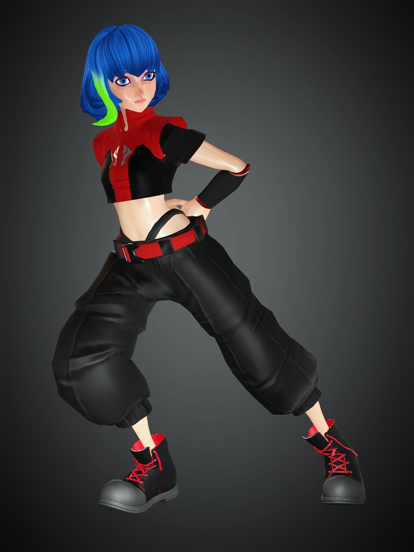 Cartoon Rigged Cute Dance Girl-Ava Character 3D Model 3D Model ...