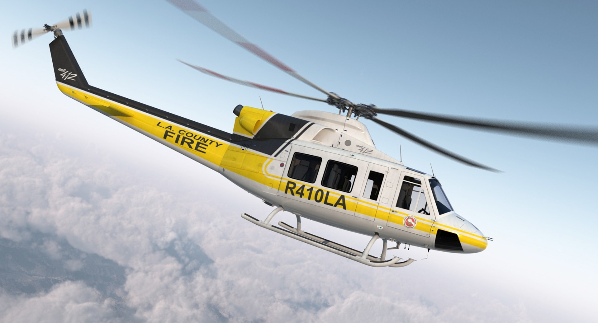 3D Model Bell 412 Department Helicopter - TurboSquid 1195941