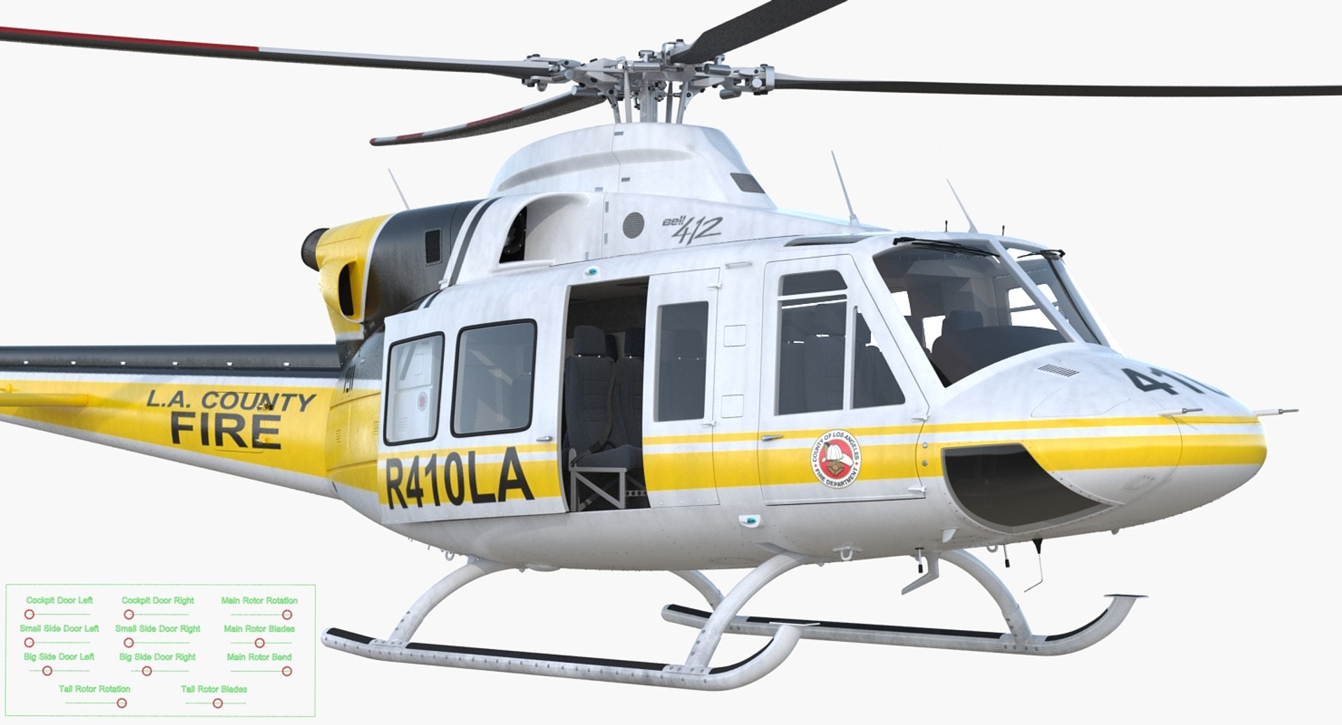 3D model bell 412 department helicopter - TurboSquid 1195941