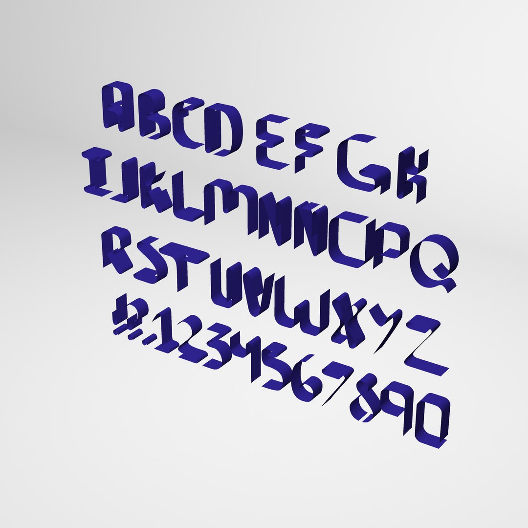 Free Flat Alphabet 3D Model - TurboSquid 1728013