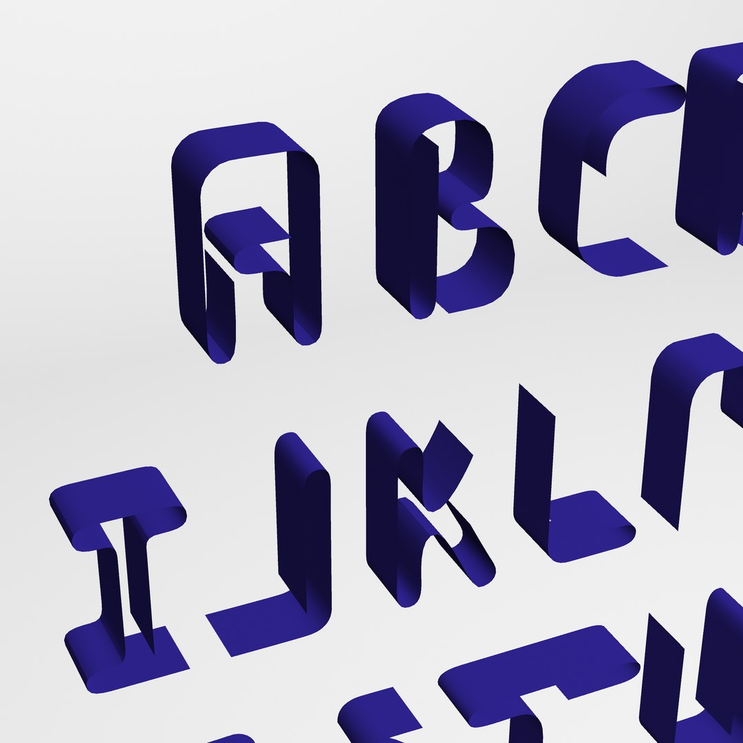 Free Flat Alphabet 3D Model - TurboSquid 1728013