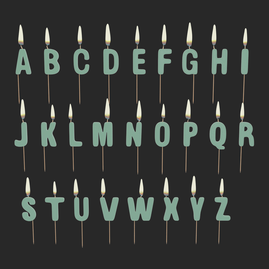 3d Model Alphabet Birthday Candles Set