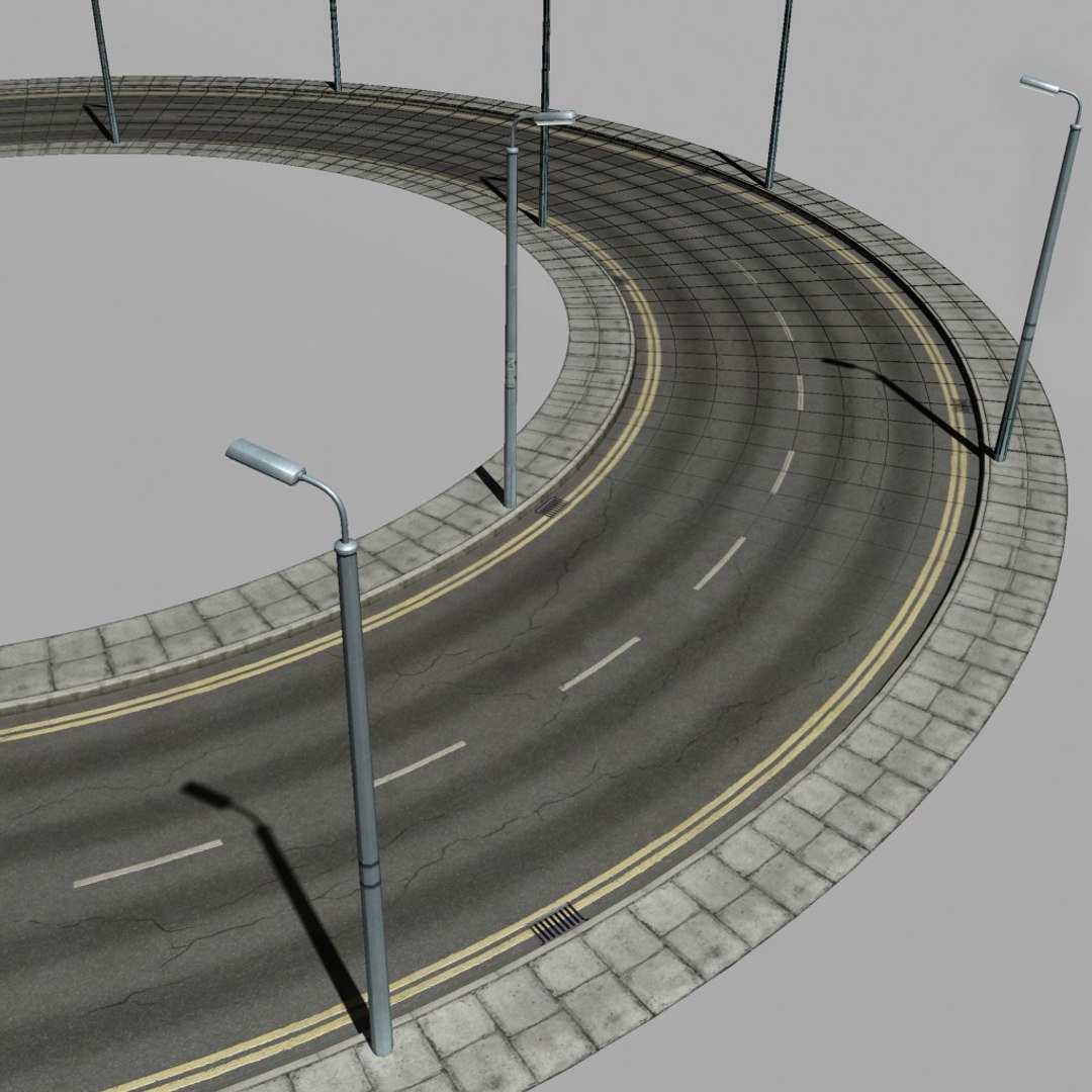 Urban Street Crossroads 3d Model