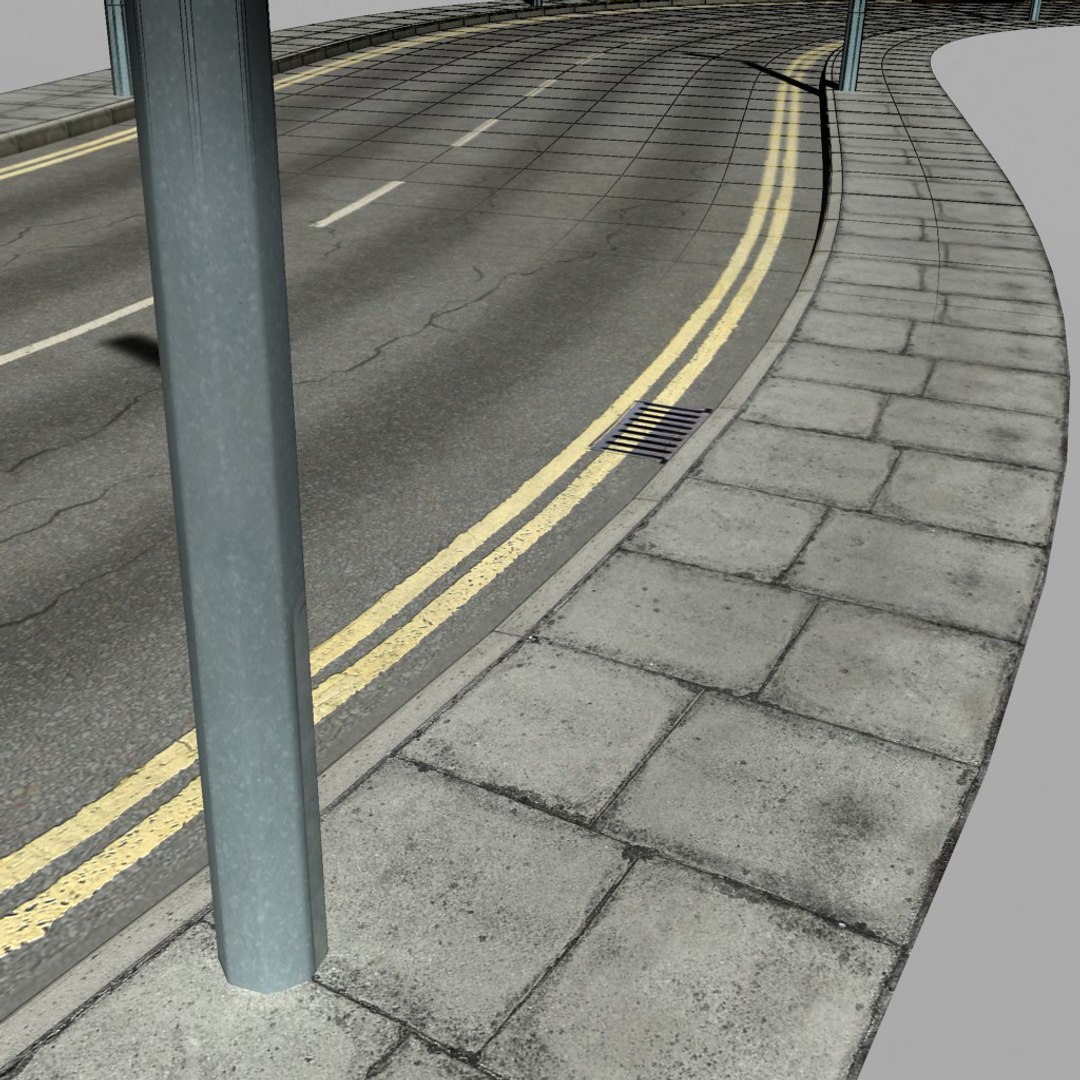 Urban Street Crossroads 3d Model