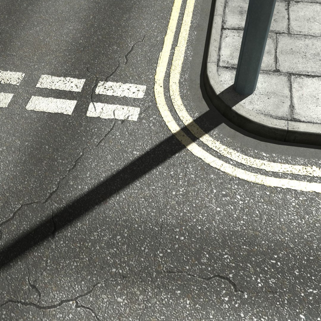 Urban Street Crossroads 3d Model