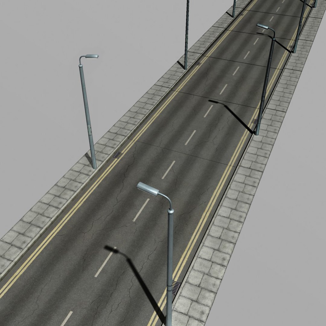 Urban Street Crossroads 3d Model