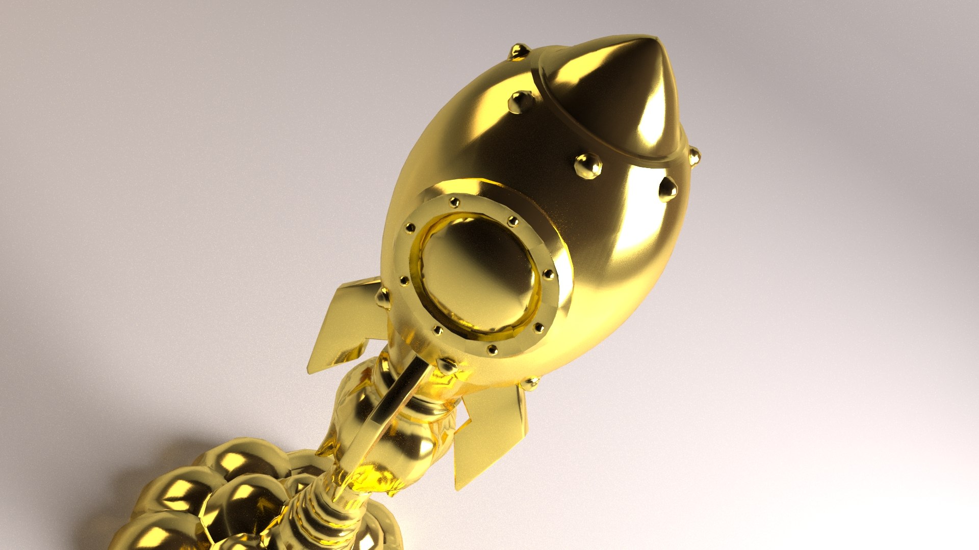 3D Rocket To The Moon Gold - TurboSquid 1986366
