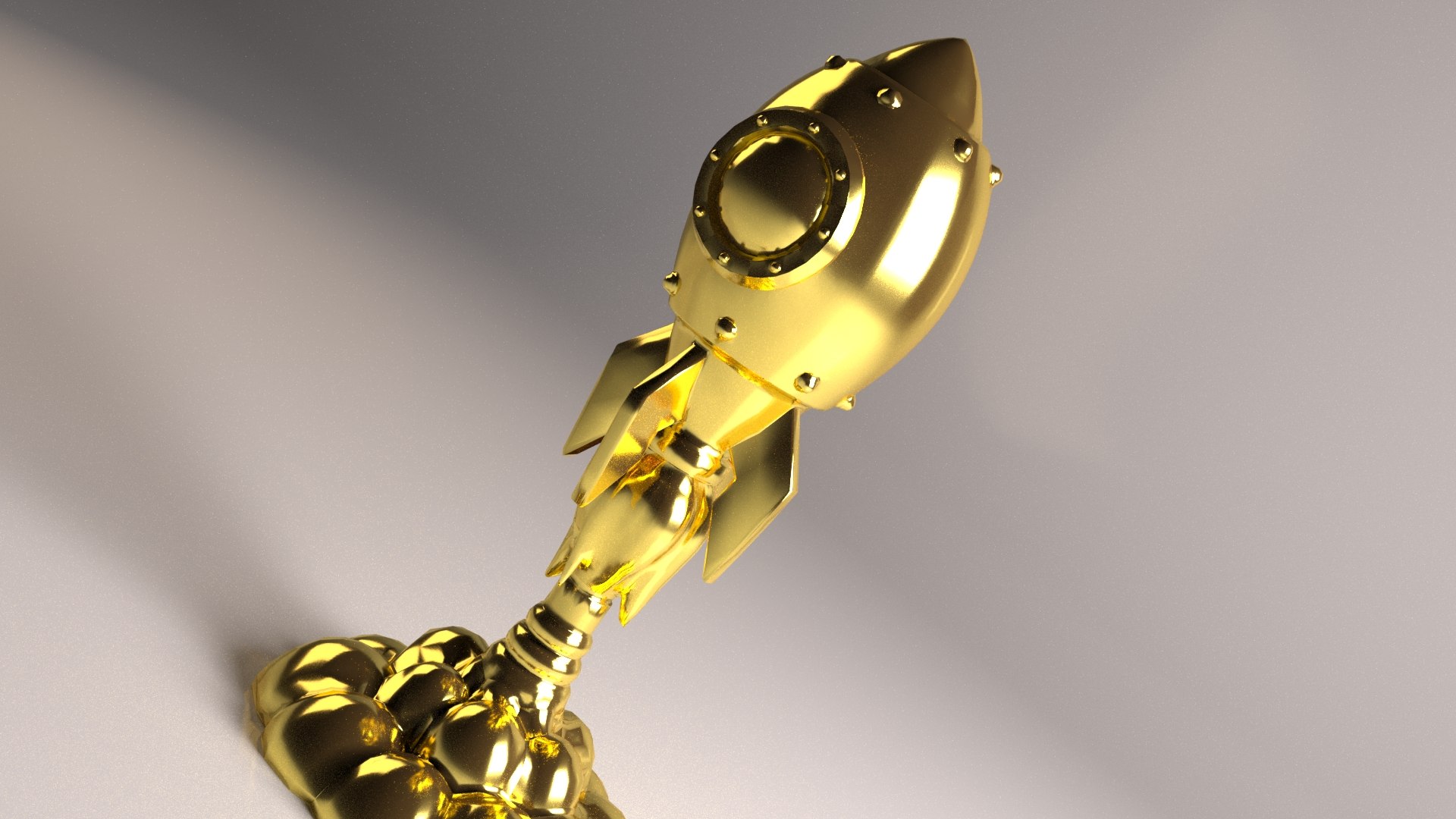 3D Rocket To The Moon Gold - TurboSquid 1986366