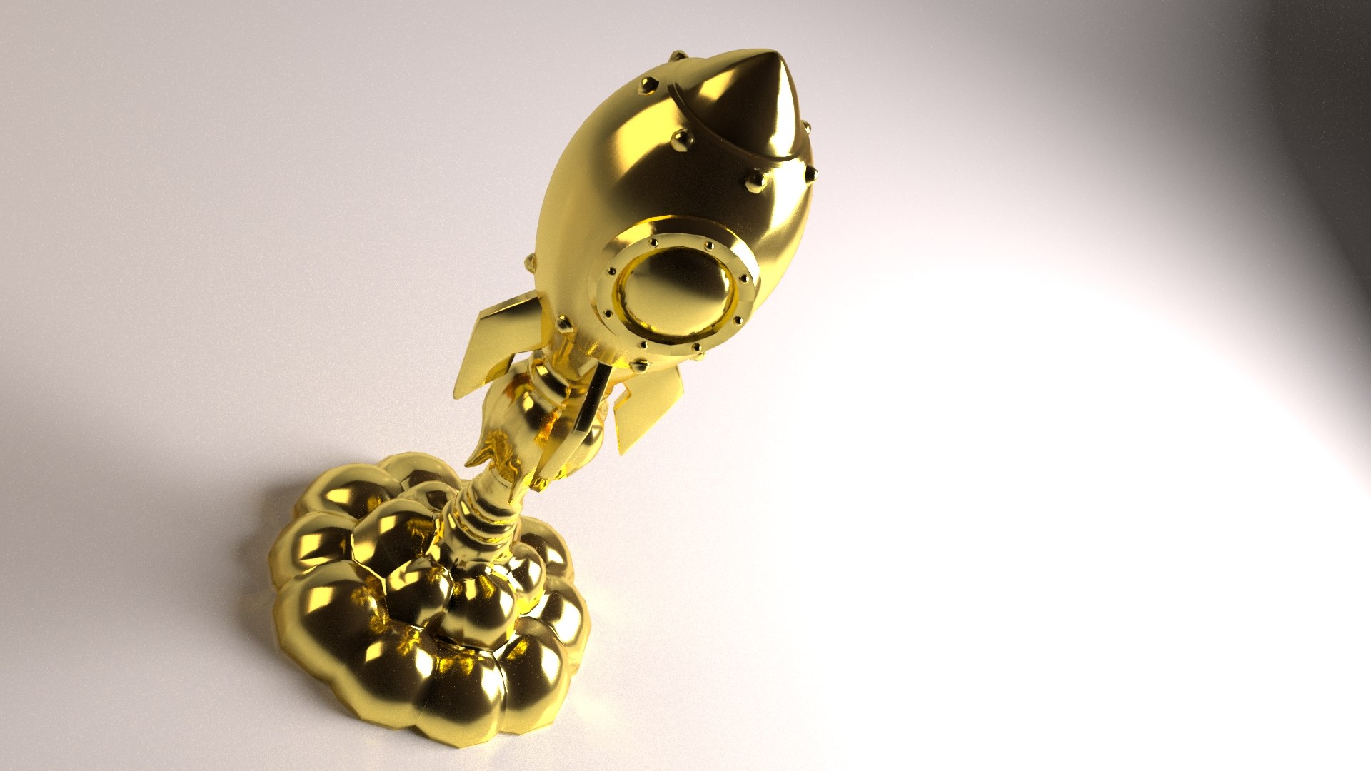 3D Rocket To The Moon Gold - TurboSquid 1986366