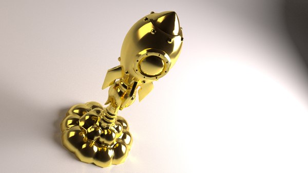 3D Rocket To The Moon Gold - TurboSquid 1986366