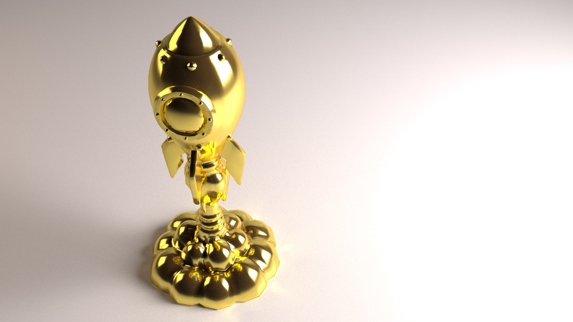 3D Rocket To The Moon Gold - TurboSquid 1986366