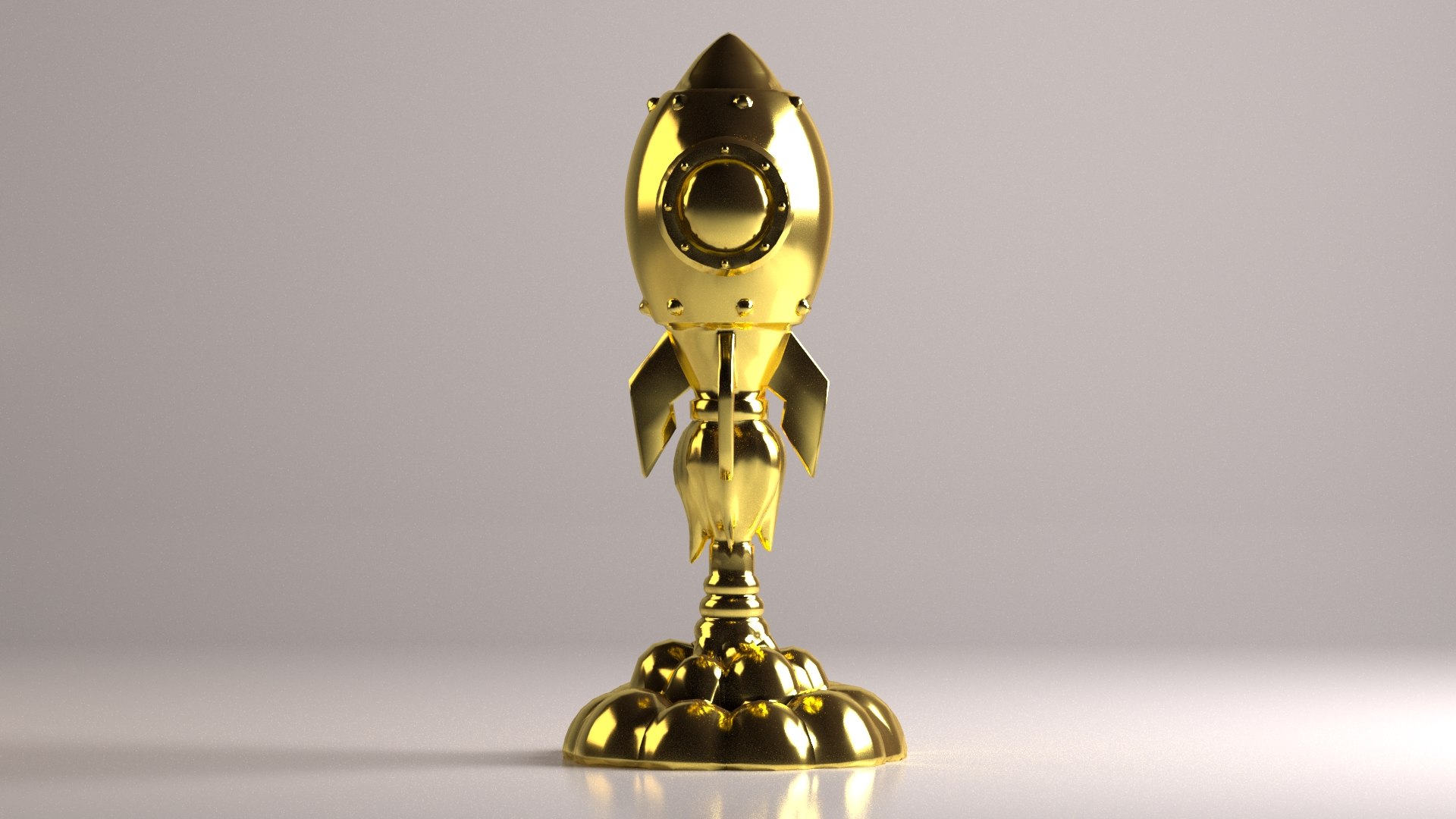 3D Rocket To The Moon Gold - TurboSquid 1986366