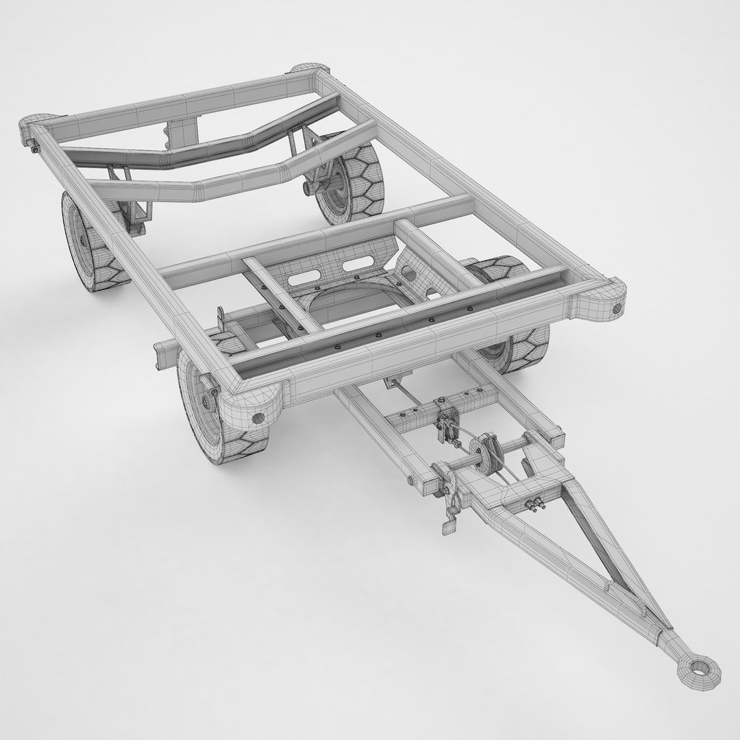 3D Model Airport Trailer Chassis 03 - TurboSquid 2226798