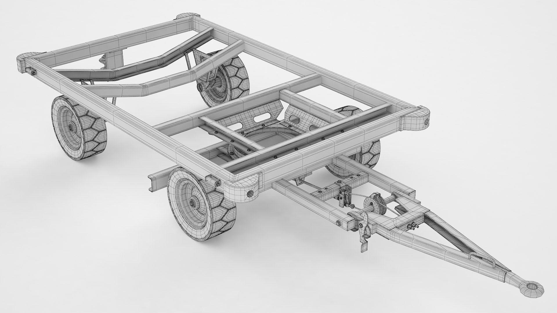 3D Model Airport Trailer Chassis 03 - TurboSquid 2226798