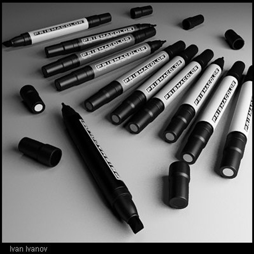 Prismacolor Cool Grey Markers 3d Model
